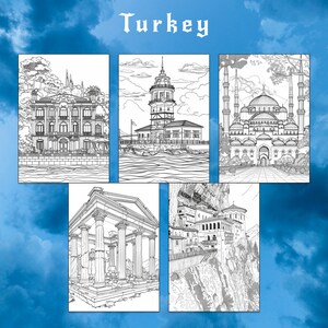 24 Turkey Coloring Page, Turkey Architecture Coloring, Turkish Scenes ...