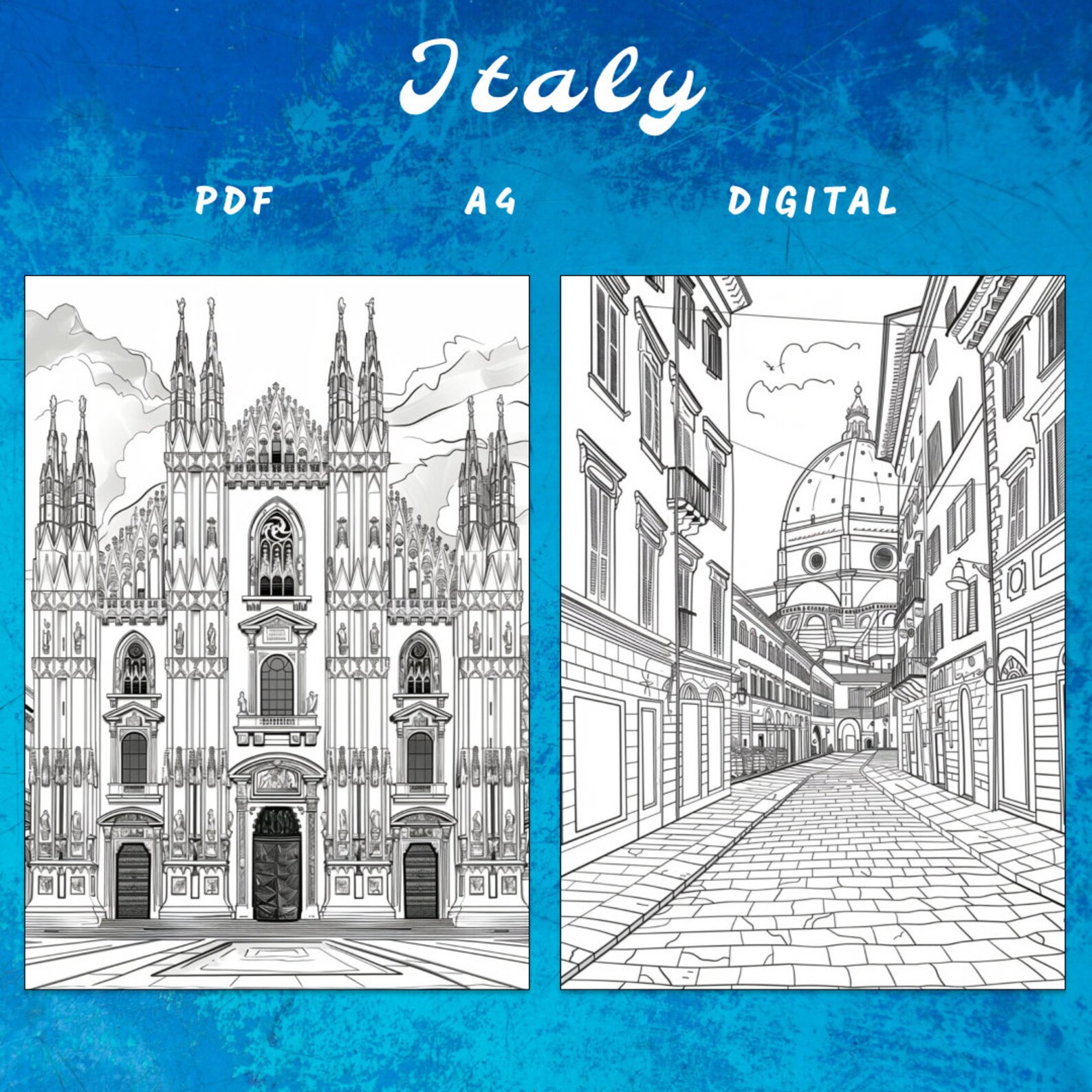 27 Italy Coloring Page, Italy Architecture Coloring, Italian Scenes ...