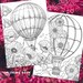 33 Blooming Hot Air Balloon Coloring Page, Flower Coloring,hot Air ...