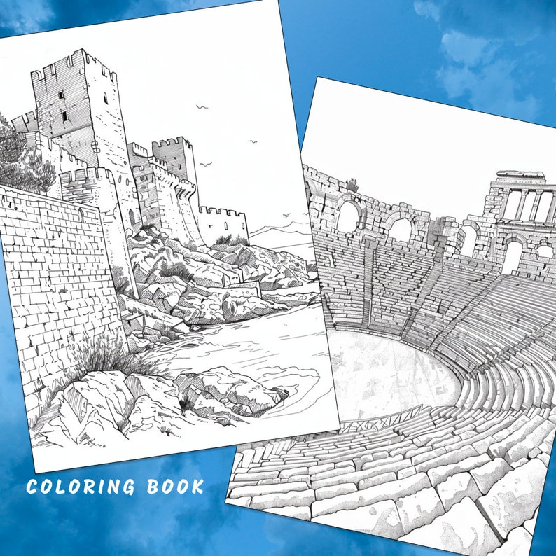 24 Turkey Coloring Page, Turkey Architecture Coloring, Turkish Scenes ...
