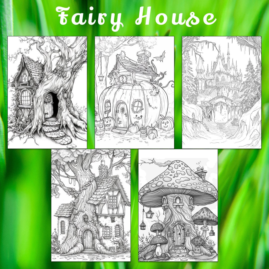 24 Fairy House Coloring Page, Fantasy House Coloring, Fairy Coloring ...