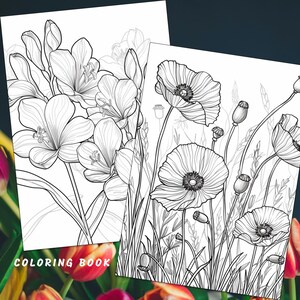 30 Spring Flowers Coloring Page, Spring Coloring Book, Flower Coloring ...