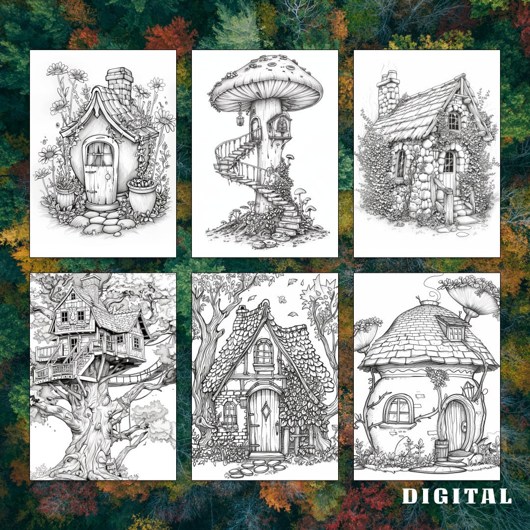 30 Gnome House Coloring Page, Gnome Coloring, House Coloring Book ...