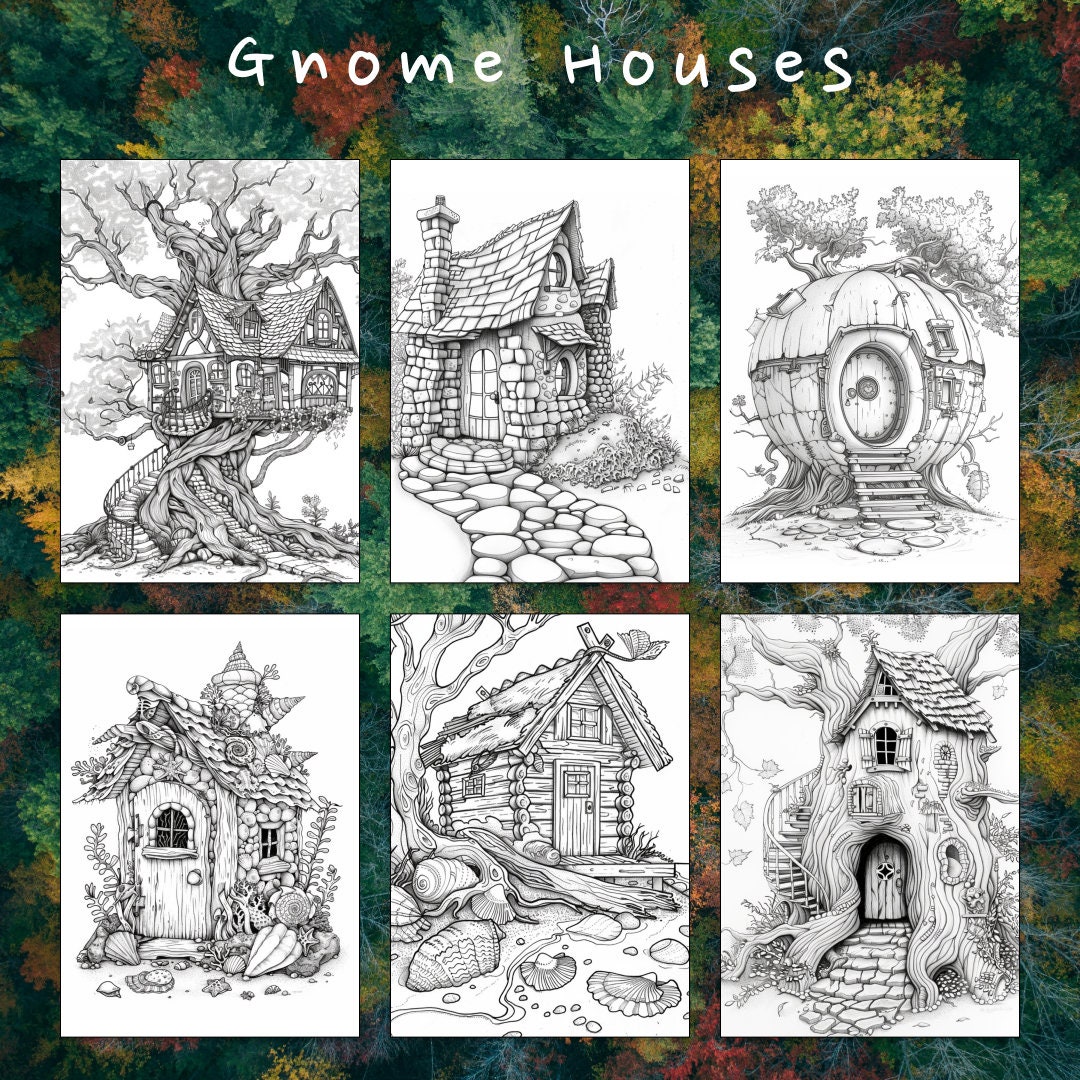 30 Gnome House Coloring Page, Gnome Coloring, House Coloring Book ...