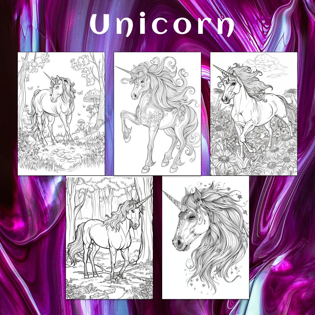 30 Unicorn Coloring Page, Fantasy Unicorn Coloring, Fantasy Coloring ...