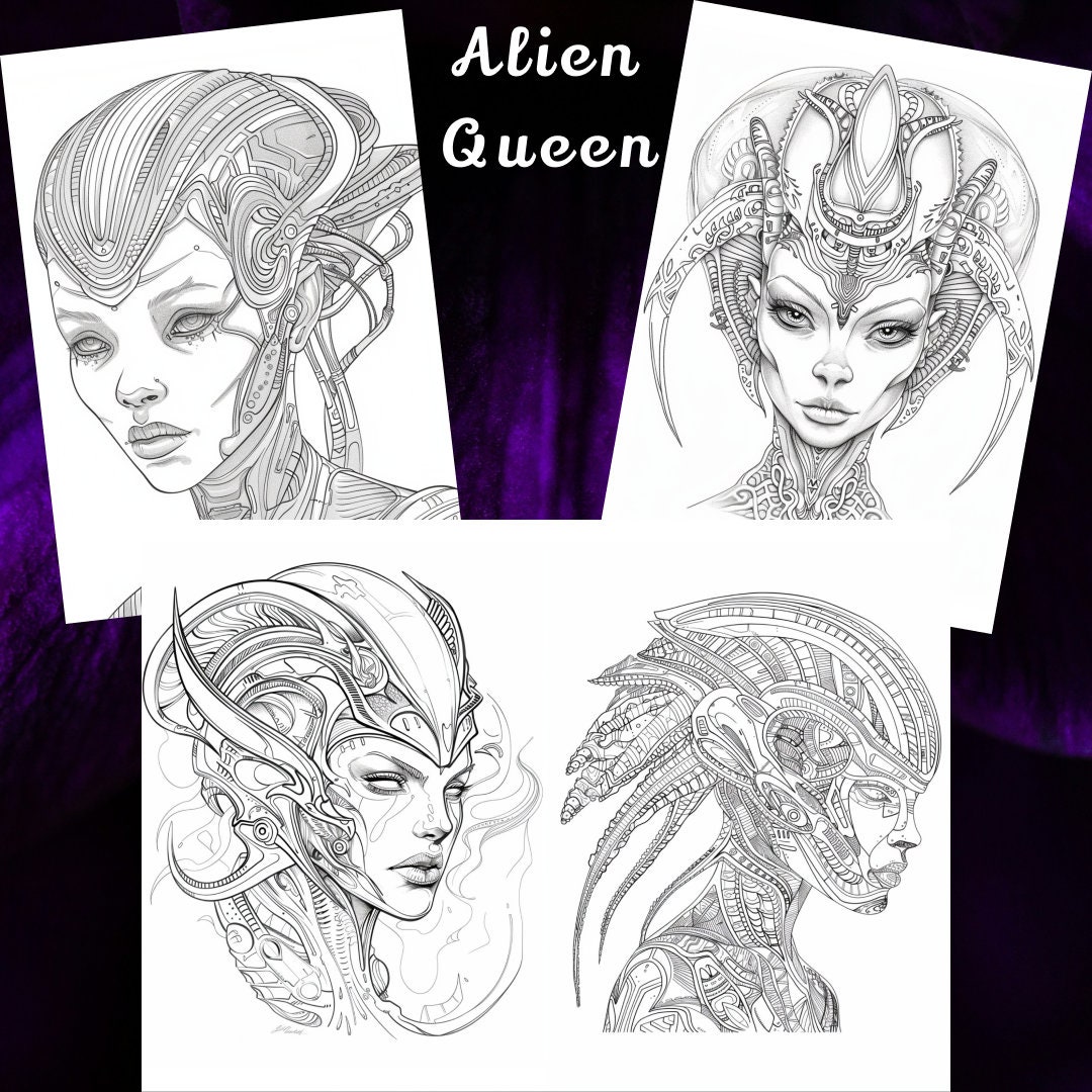 23 Alien Queen Coloring Page, Queen Coloring Book, Fantasy Coloring ...