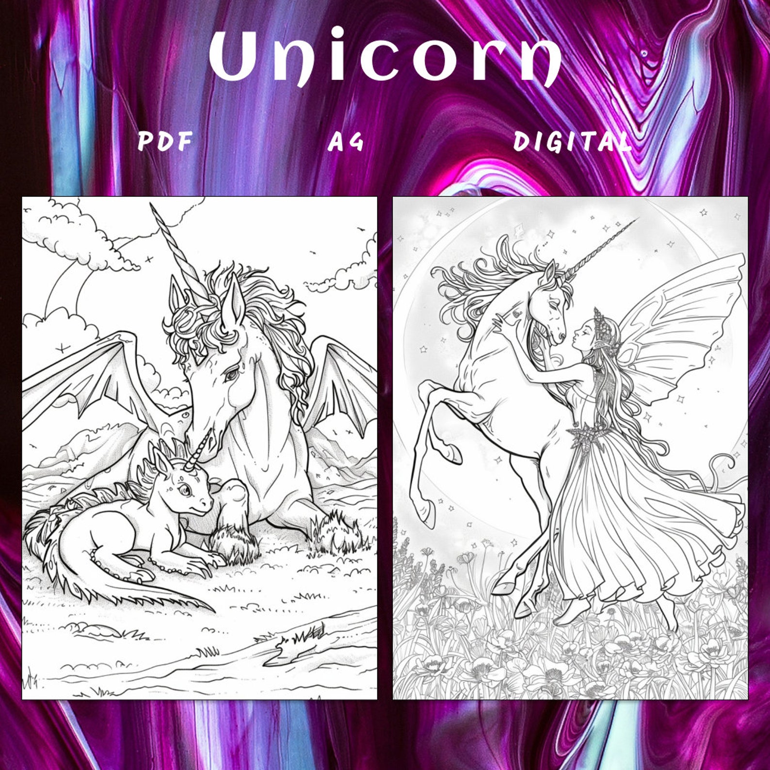 30 Unicorn Coloring Page, Fantasy Unicorn Coloring, Fantasy Coloring ...