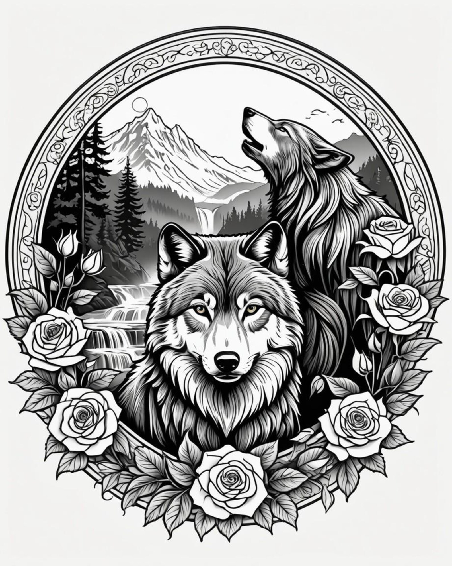 Wolves and Roses - Etsy