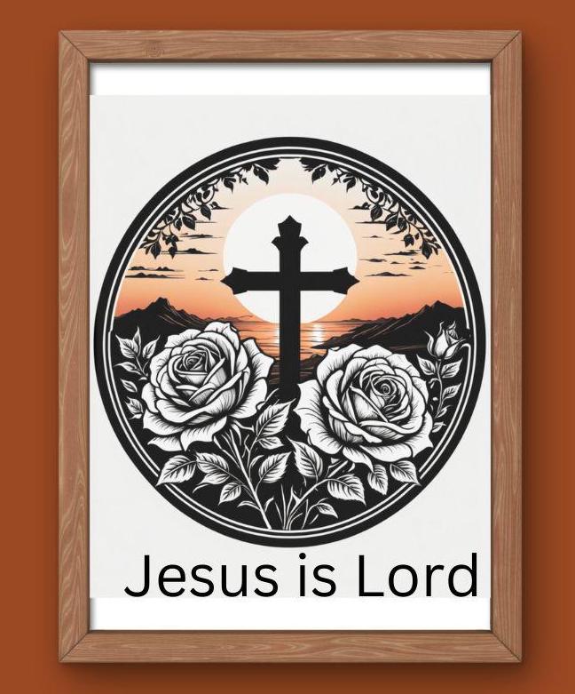 Cross Silhouette and Roses in a Sunset - Etsy