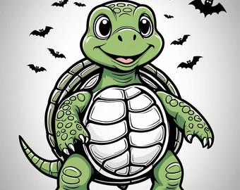 Digital Svg,pdf,png / Cute Halloween Turtle Printable Digital Art ...