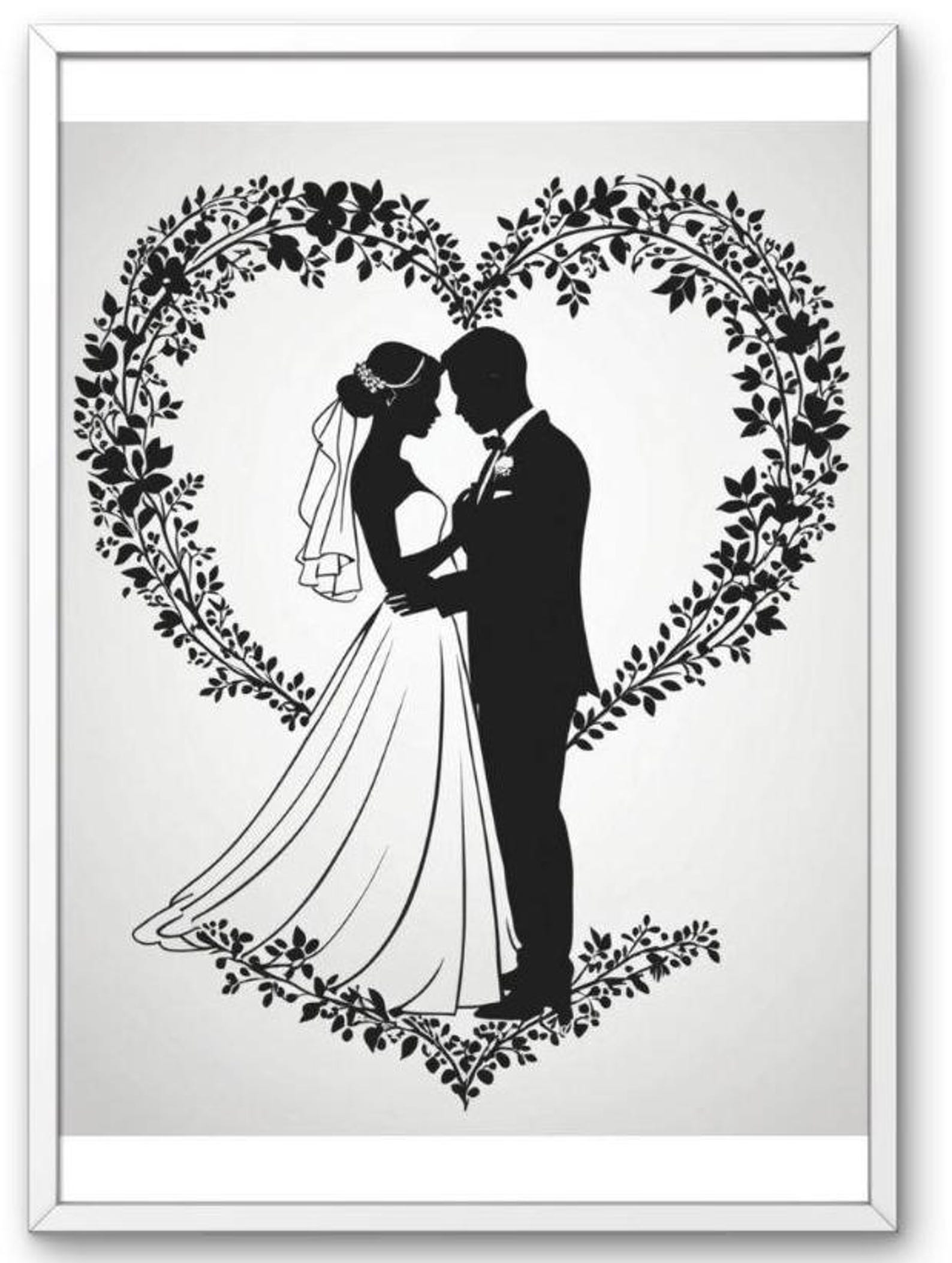 Wedding Couple in Heart - Etsy