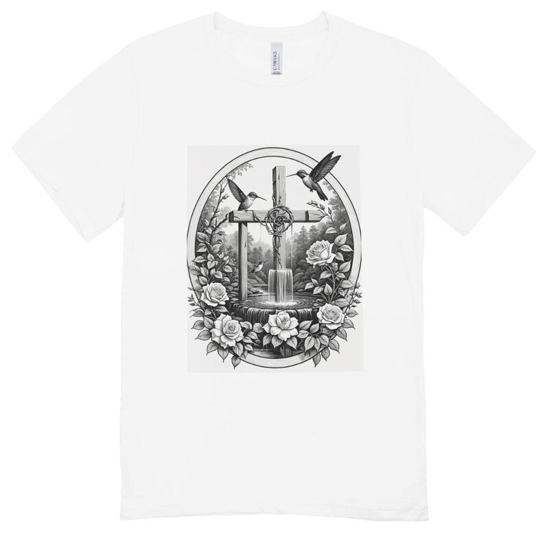 A Waterfall, Cross and Hummingbirds - Etsy