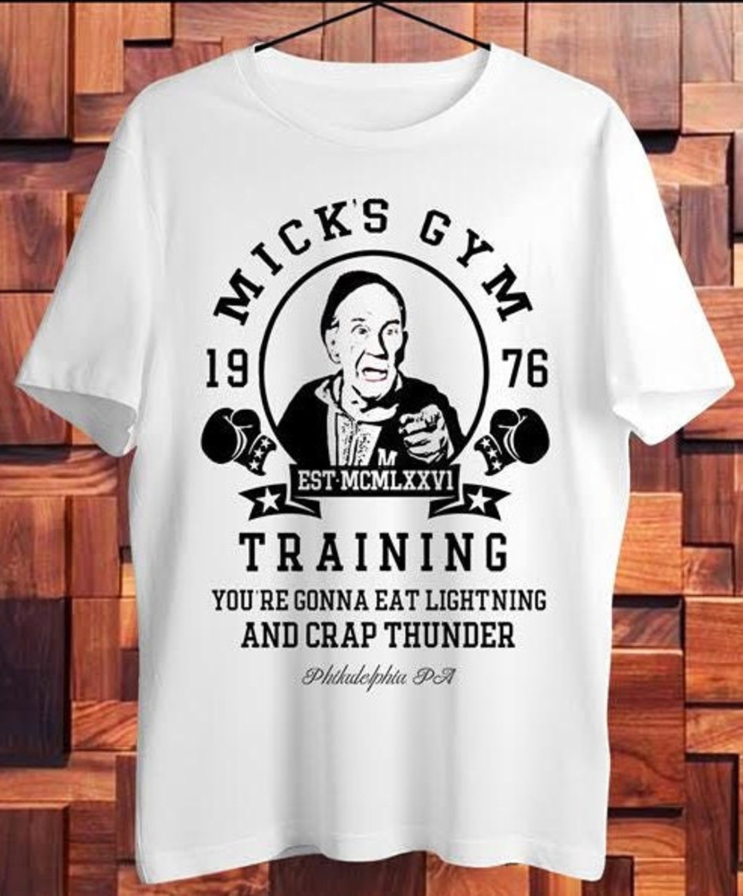 Mick’s Gym Boxing Boxer Gloves Rocky T Shirt Film Movie Poster Graphic ...