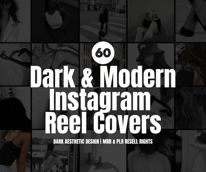 Dark Modern Instagram Reel Covers: 60+ Canva Templates (MRR & PLR ...