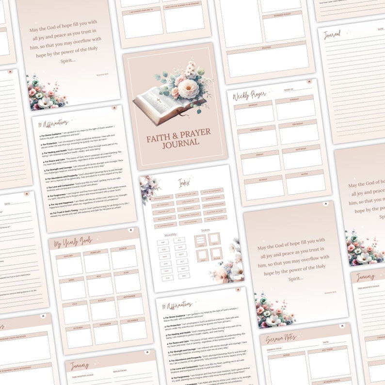 Faith & Prayer Journal Canva Template: Resell Rights, Bible Study ...
