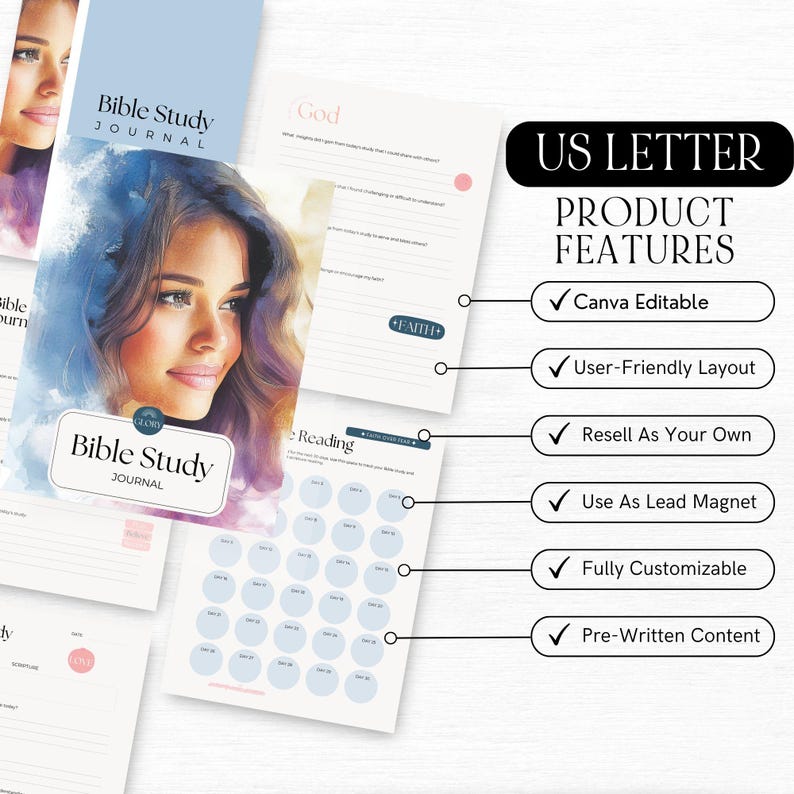 Bible Study Journal MRR, Canva Template, Plr Content, Daily Devotional ...