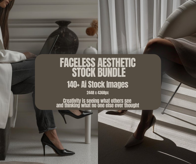 140 Faceless AI Marketing Stock Images Bundle With MRR+PLR, Luxe Stock ...