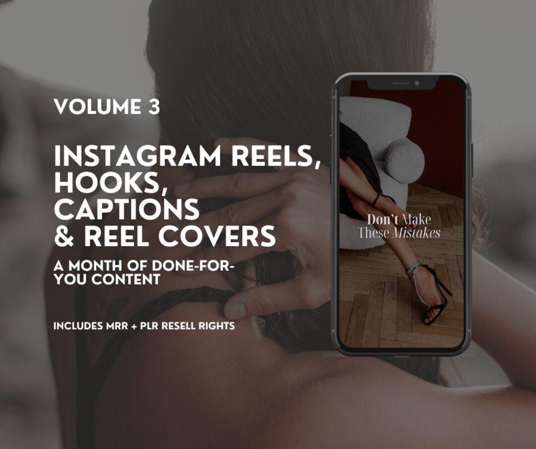 Instagram REELS Hooks and Captions & Reel Covers Bundle With MRRPLR ...