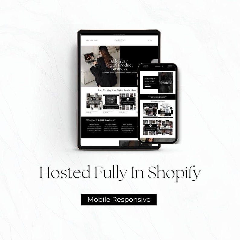 Luxury Shopify Theme: MRR & PLR Resell Rights, Canva Banners (digital ...