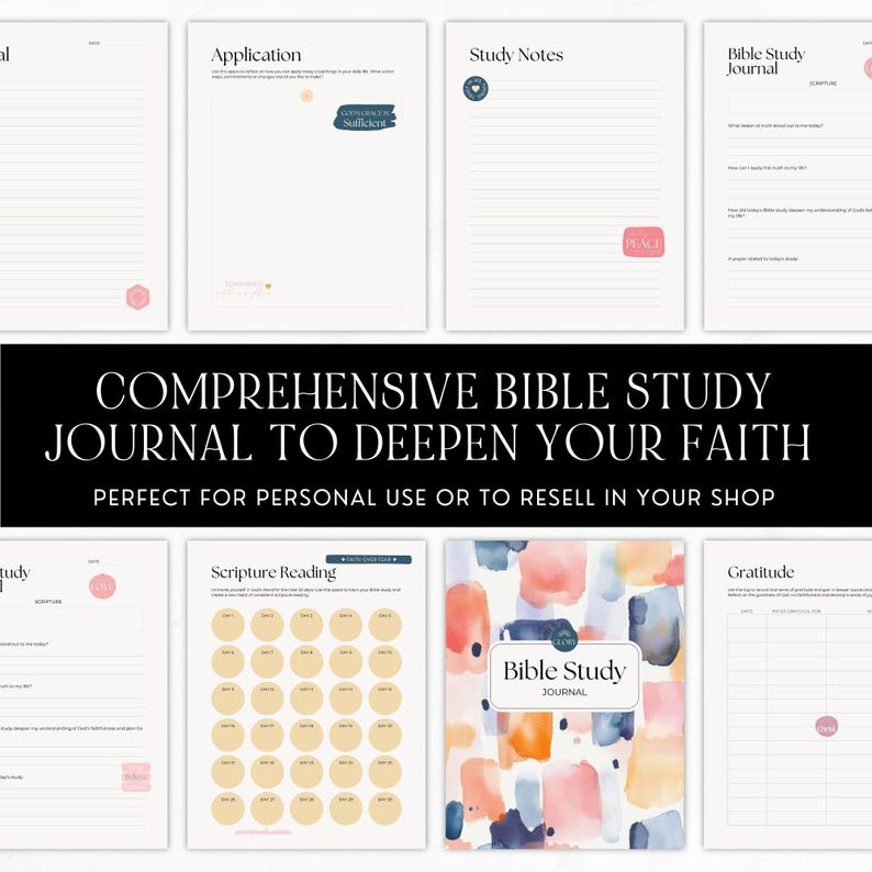PLR Bible Study Template, Canva Bible Study, Digital Bible Study, Faith ...