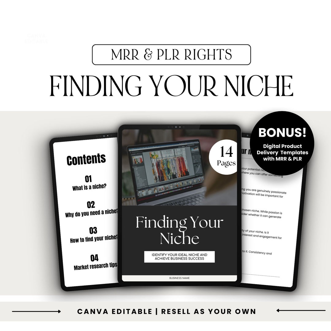 Niche Guide Canva Template: Find Your Niche Ebook (MRR & PLR) - Etsy