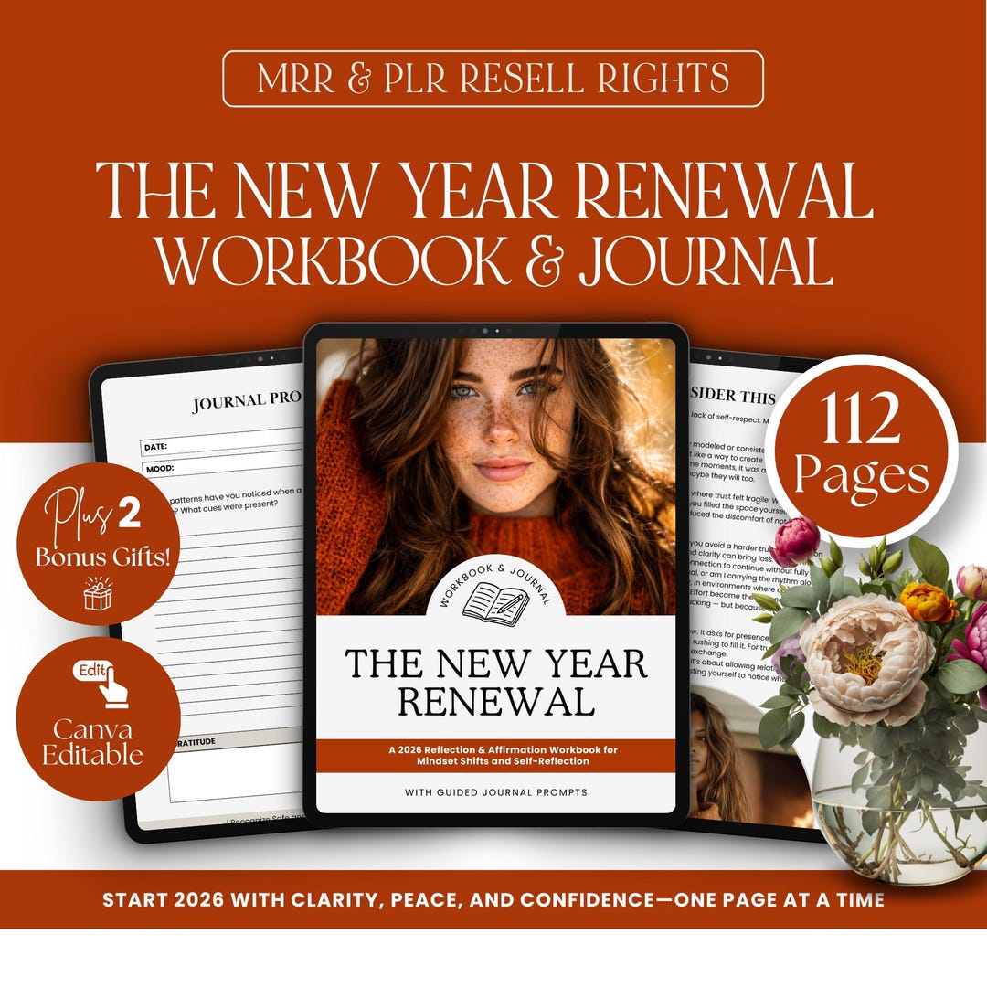 New Years Journal, Canva Editable Renewal Workbook, Reflection ...