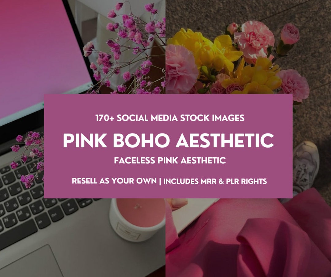 Aesthetic Faceless Photos Pink, Master Resell Rights, 170 Pink Faceless ...