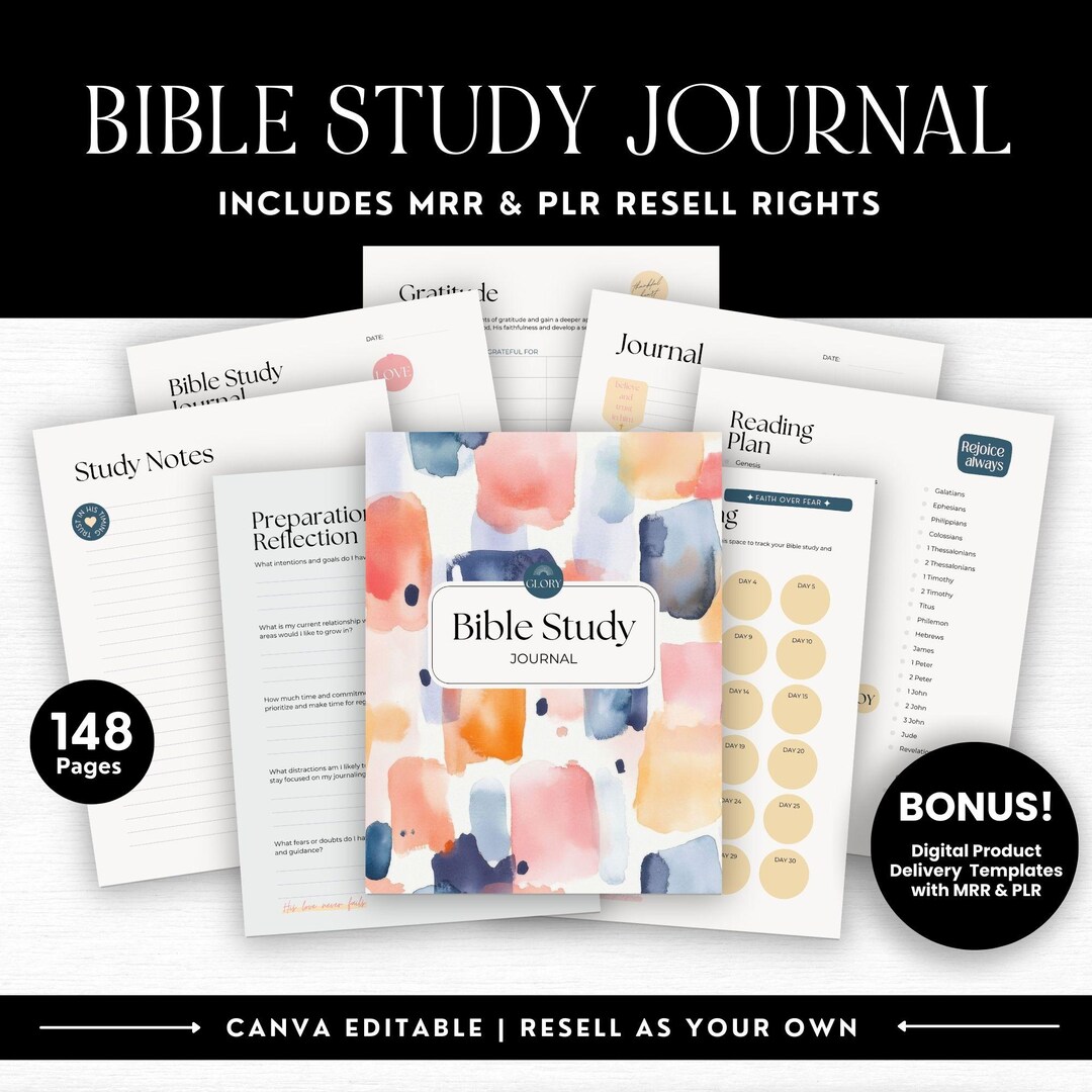 PLR Bible Study Template, Canva Bible Study, Digital Bible Study, Faith ...