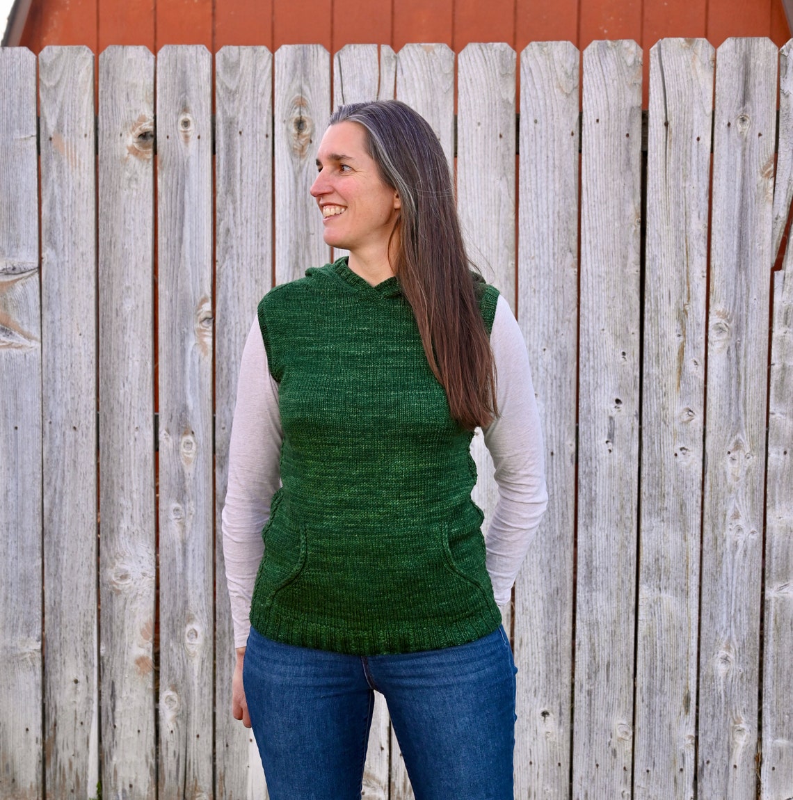 Cozy Cable Knit Hooded Vest - Women's Knitting Pattern With Pocket ...