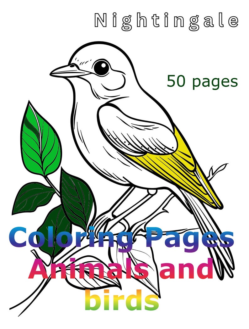 50 Printable Cute Coloring Pages Animals and Birds Cute and Easy Stress ...