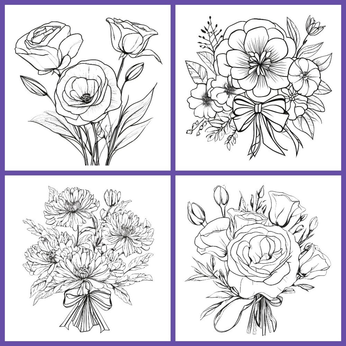 20 Relaxing Coloring Printable Pages Calming Mix Flowers Kitten Stress ...