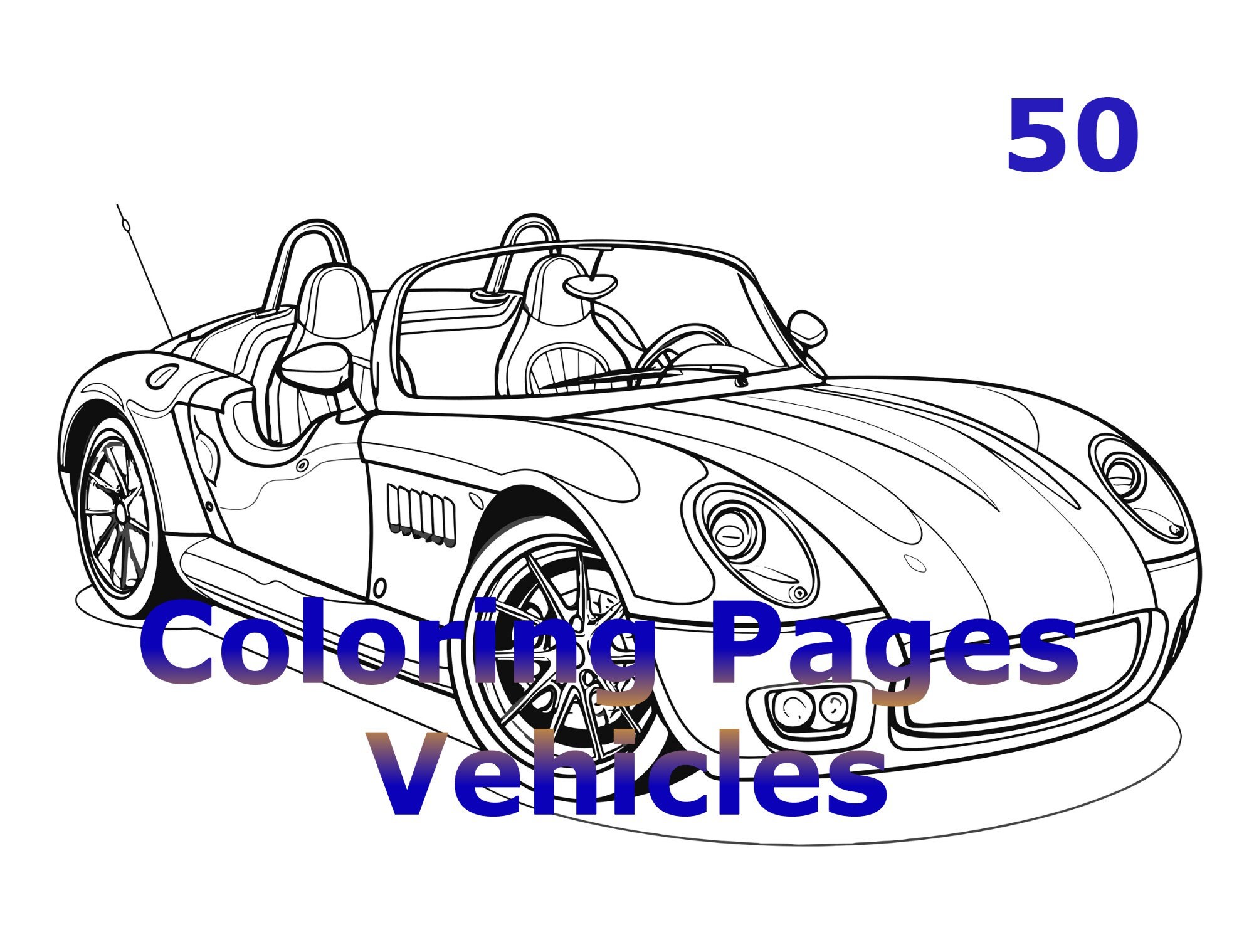 50 Printable Coloring Pages Cars, Trucks, Boat, Airplane, Vehicles Cute ...