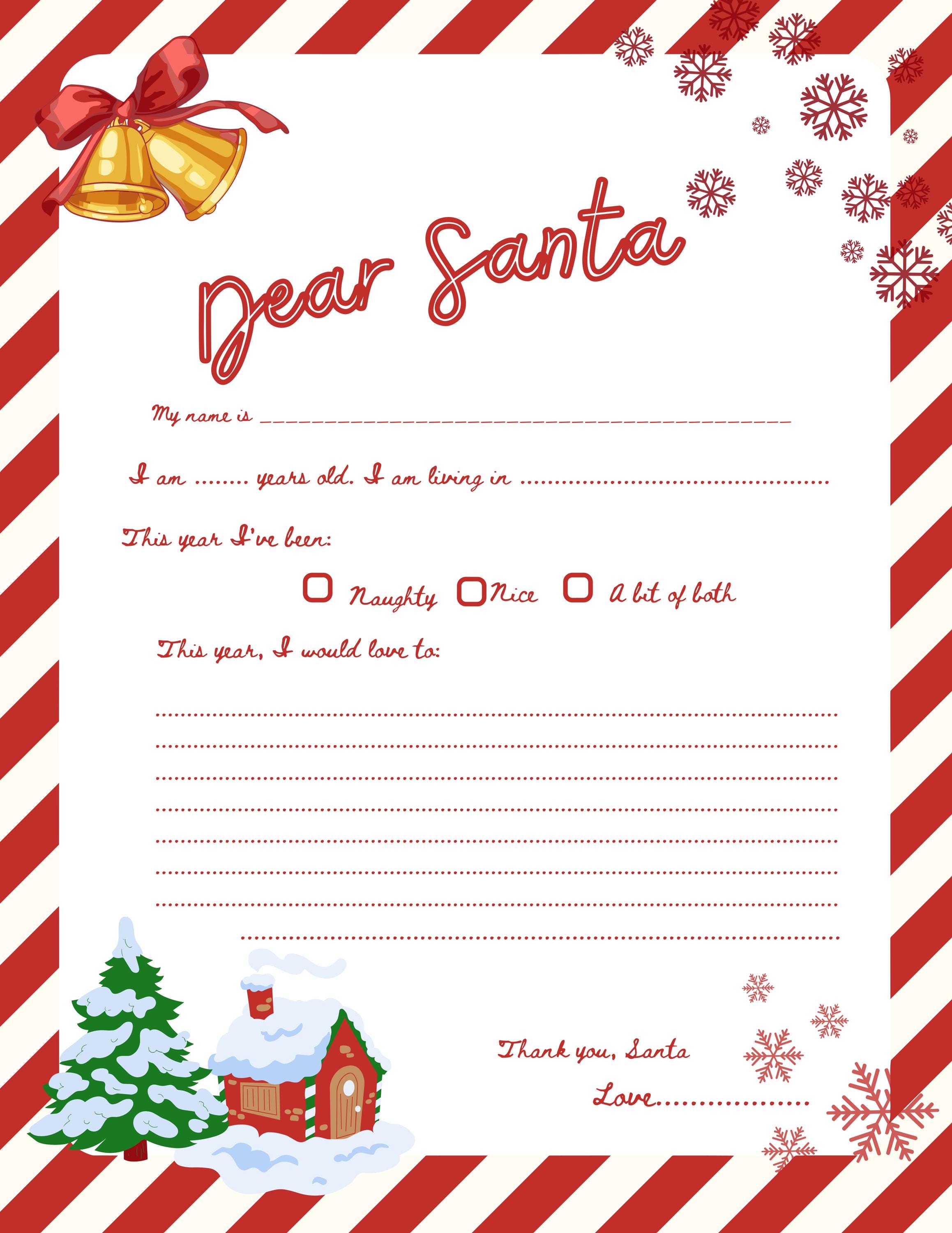 Letter to Santa Printable I Digital Stationery for Kids Christmas Wish ...