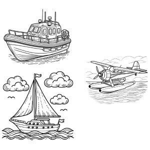 50 Printable Coloring Pages Cars, Trucks, Boat, Airplane, Vehicles Cute ...
