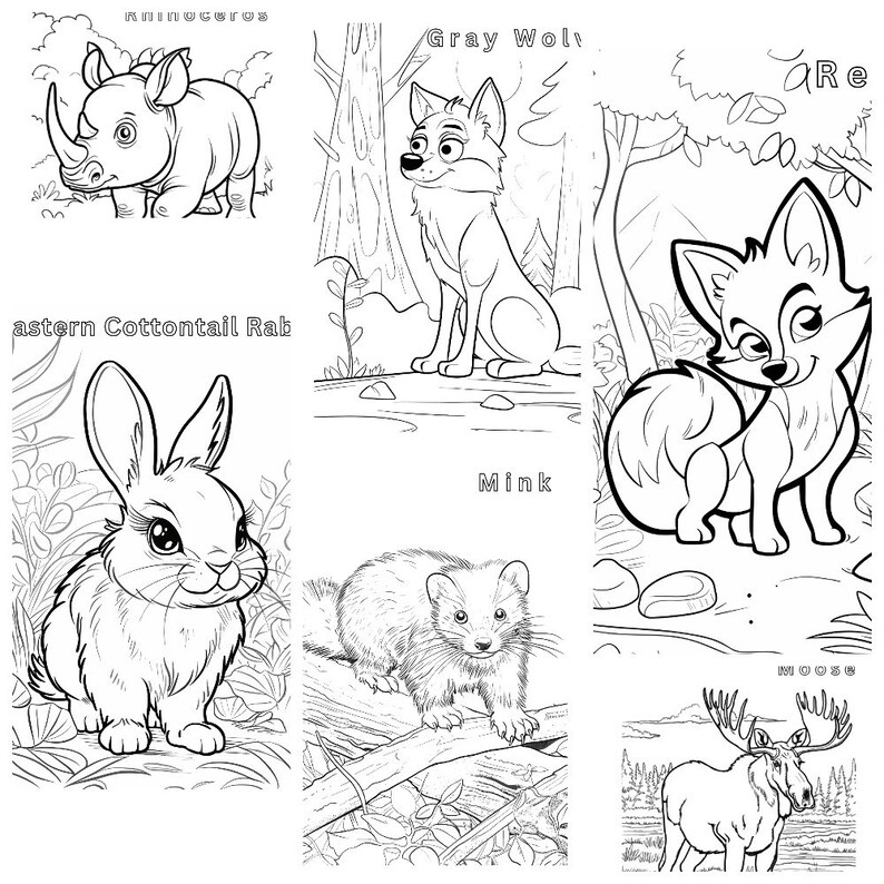 50 Printable Cute Coloring Pages Animals and Birds Cute and Easy Stress ...