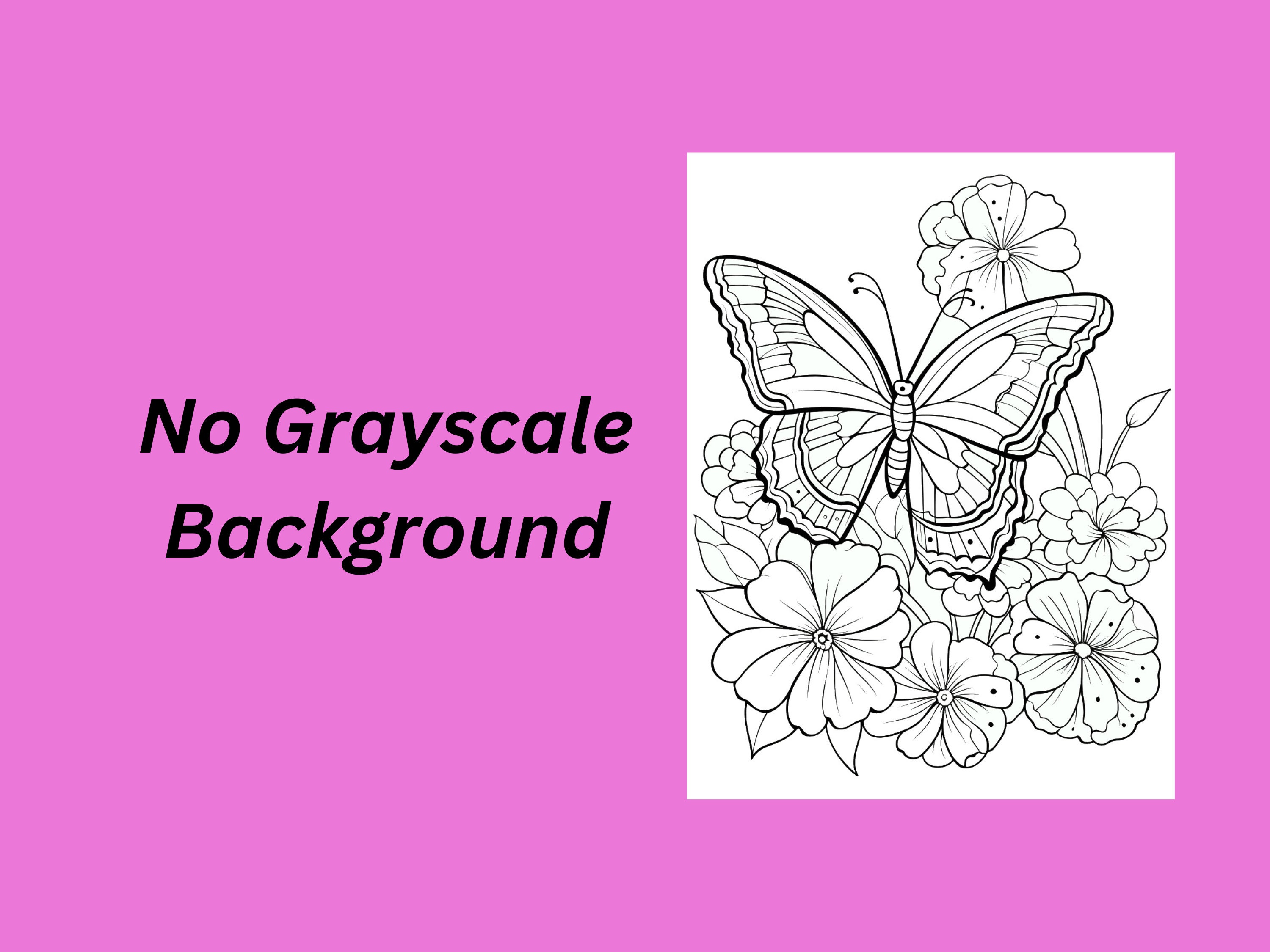 50 Relaxing Coloring Pages With Butterflies and Flowers, Cute and Easy ...