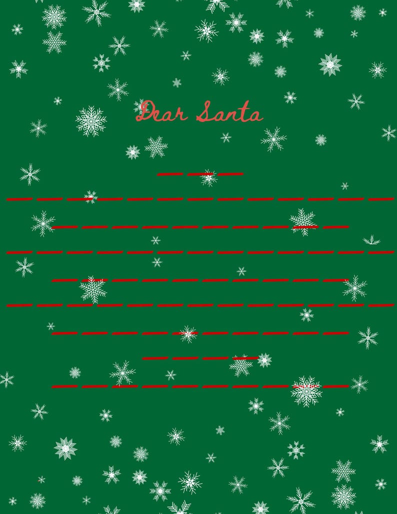 Letter to Santa Printable I Digital Stationery for Kids | Christmas ...
