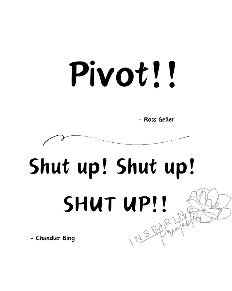 Friends Pivot Chandler Digital Download, Digital Print, Instant File - Etsy