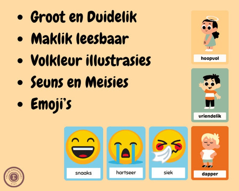 Afrikaanse Emosie Flitskaarte: Klaskamer Hulpbron Tuisskool, Tuisbly ...