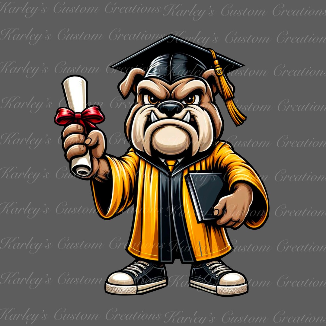 Yellow Bulldog Mascot PNG, Bulldog Senior Graduate Mascot, Bulldogs ...