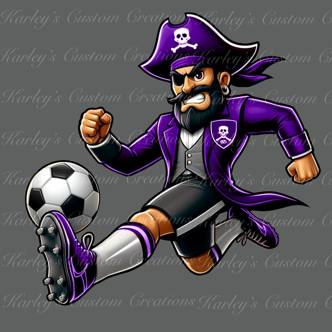 Purple Pirate Mascot Png, Pirate Soccer Mascot Art, Purple Pirate ...