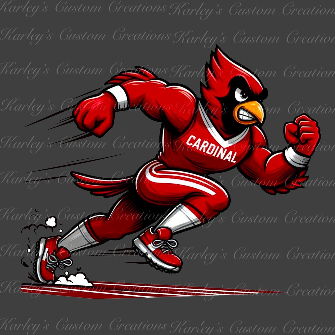 Red Cardinal Mascot Png, Cardinal Track Mascot Art, Cardinal Mascot ...