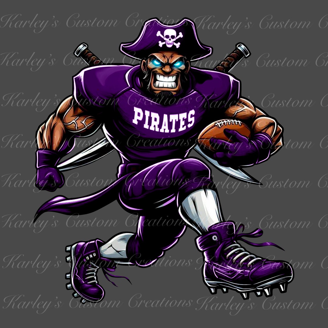 Purple Pirate Mascot Png, Pirate Football Mascot Art, Purple Pirate ...