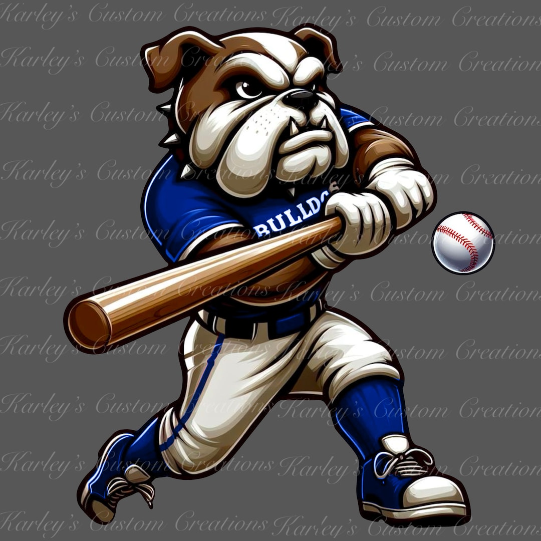 Blu Bulldog Mascot Png, Bulldog Baseball Mascot Art, Royal Blue Bulldog ...