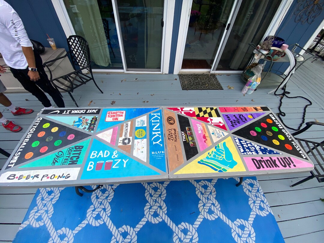 Custom Pong Table painted Folding Table - Etsy