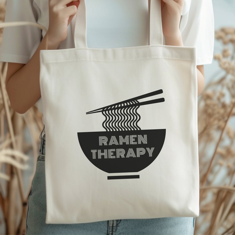 Ramen Therapy Tote Bag, Ramen Tote Bag, Unique Tokyo Gift, Foodie Gift ...