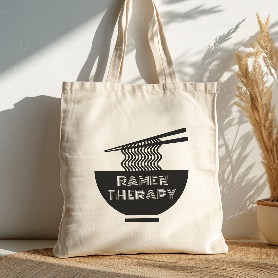 Ramen Therapy Tote Bag, Ramen Tote Bag, Unique Tokyo Gift, Foodie Gift ...