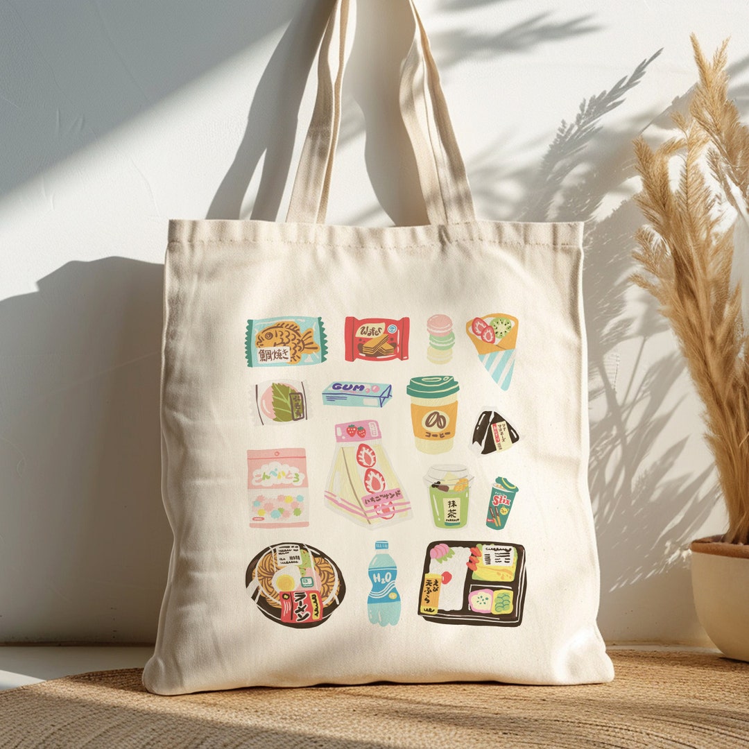 Japanese Food Tote Bag, Konbini, Conveni, Tokyo Japan Gift, Foodie Gift ...