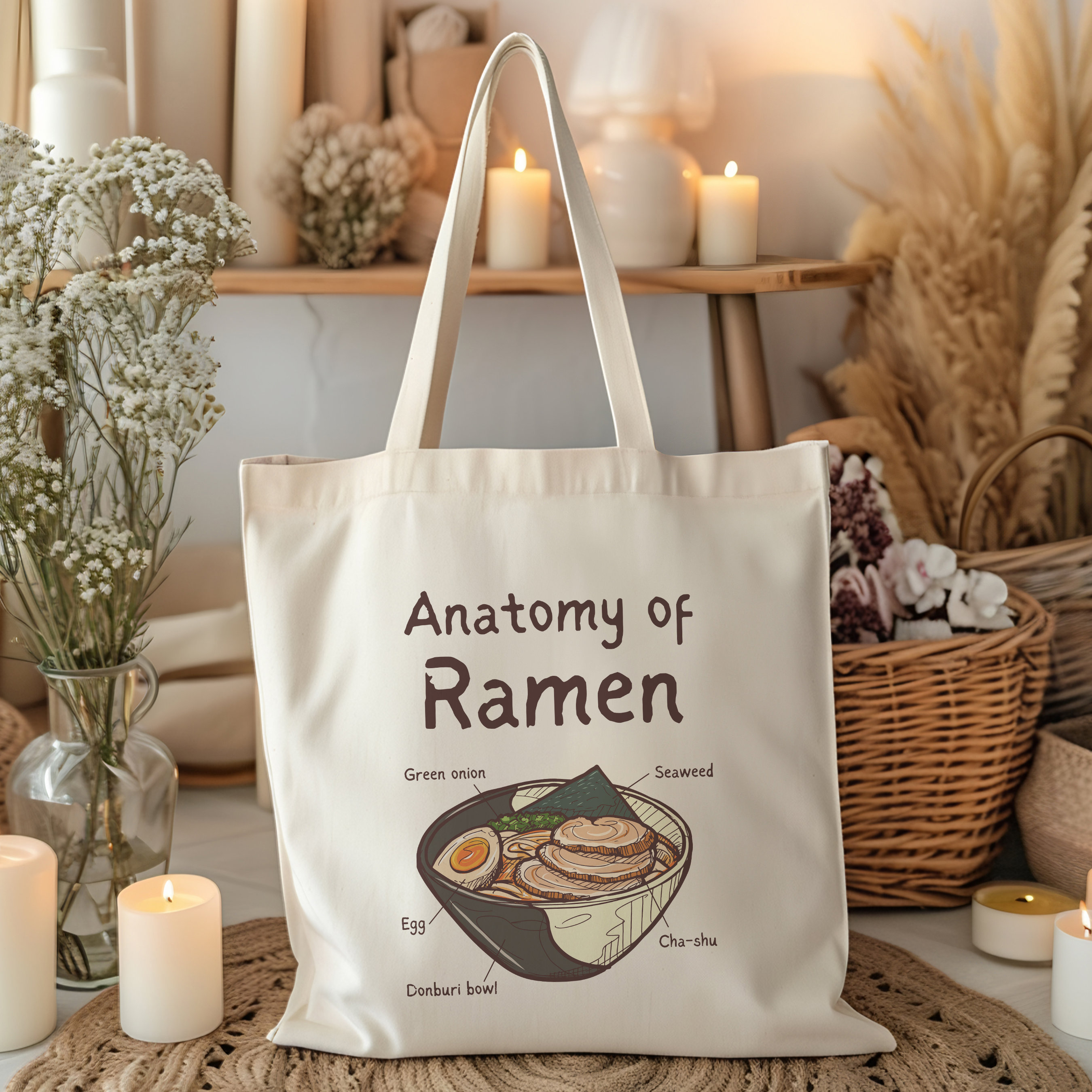 Anatomy of Ramen Tote Bag, Unique Tokyo Gift, Authentic Shopper, Asian ...