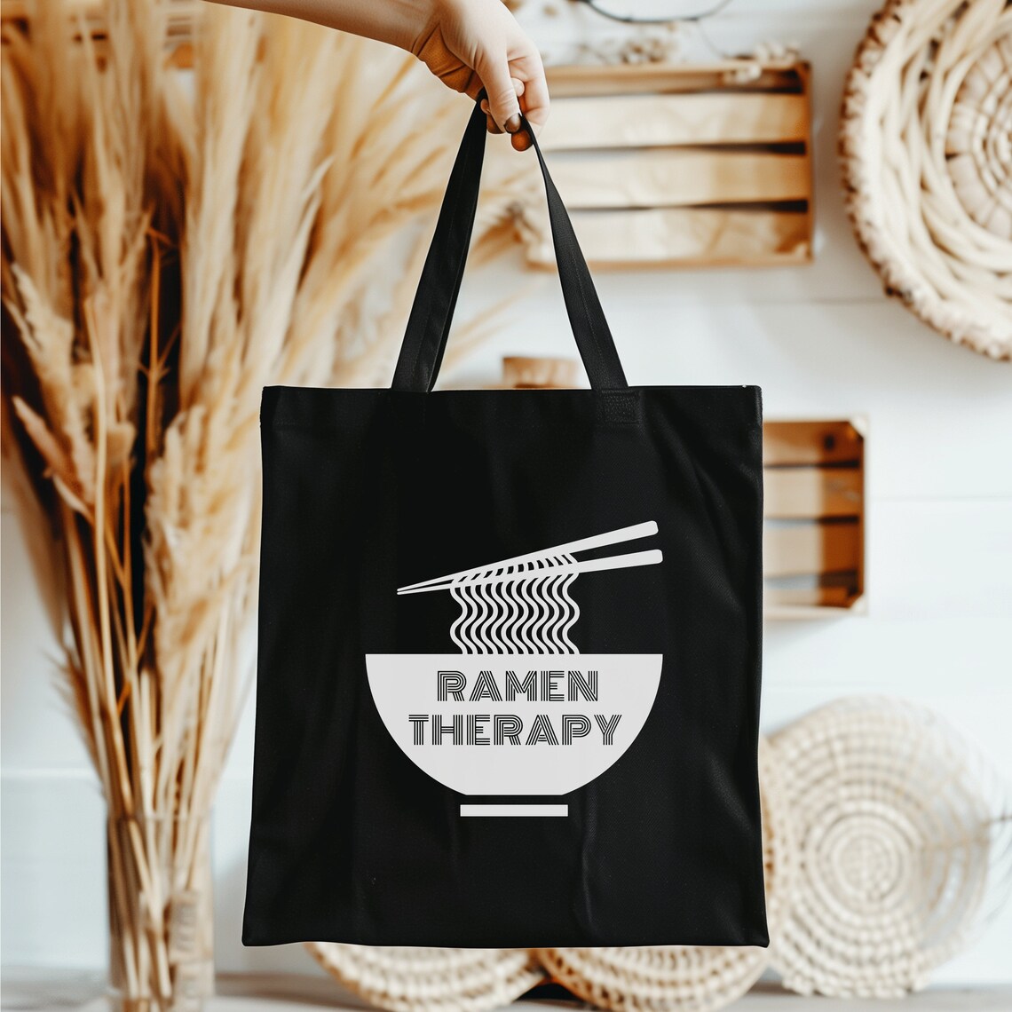 Ramen Therapy Tote Bag, Ramen Tote Bag, Unique Tokyo Gift, Foodie Gift ...